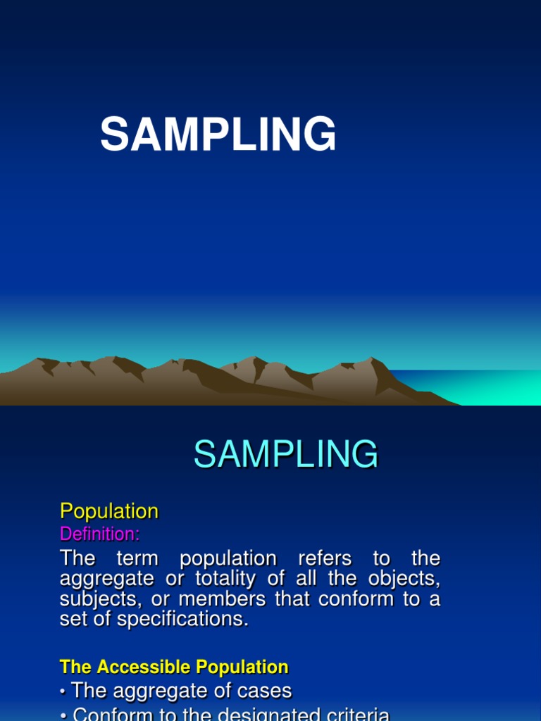 Sampling Nursing Research | PDF | Sampling (Statistics) | Statistics
