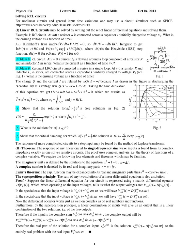 2013 Lect 04 RCL Circuits | PDF | Complex Number | Electrical Network