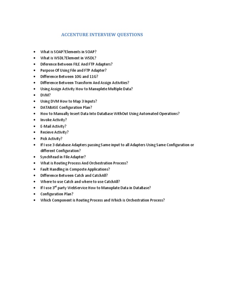 Accenture Interview Questions | PDF