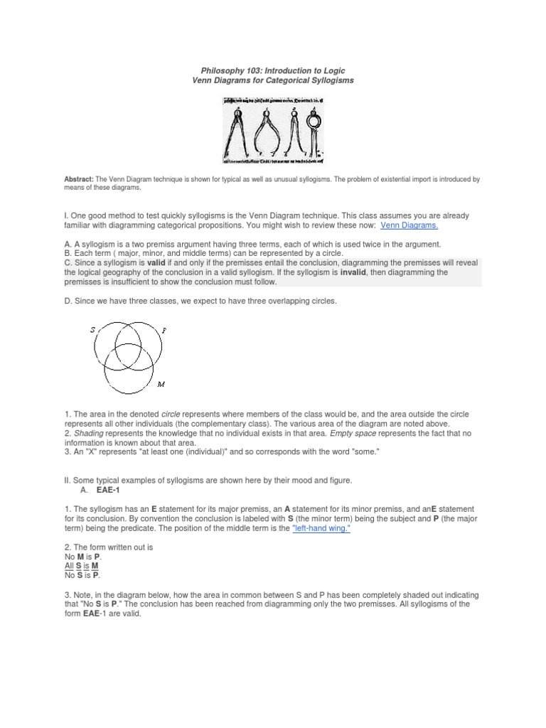 Logic 103: Venn Diagrams for Categorical Syllogisms | PDF | Philosophical Methodology | Logical ...