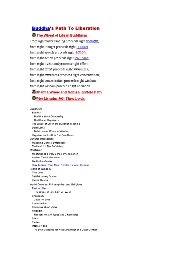 Buddhist Path to Liberation Guide | PDF | Lifestyle