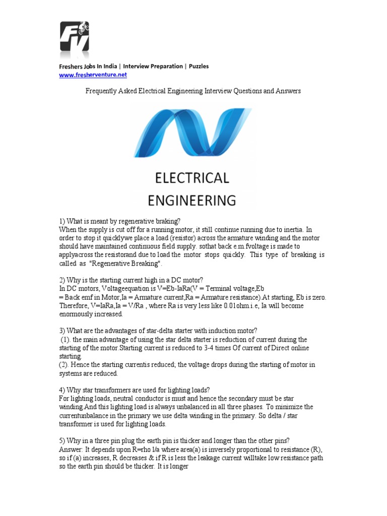 Electrical Engineering Interview Questions and Answers | PDF