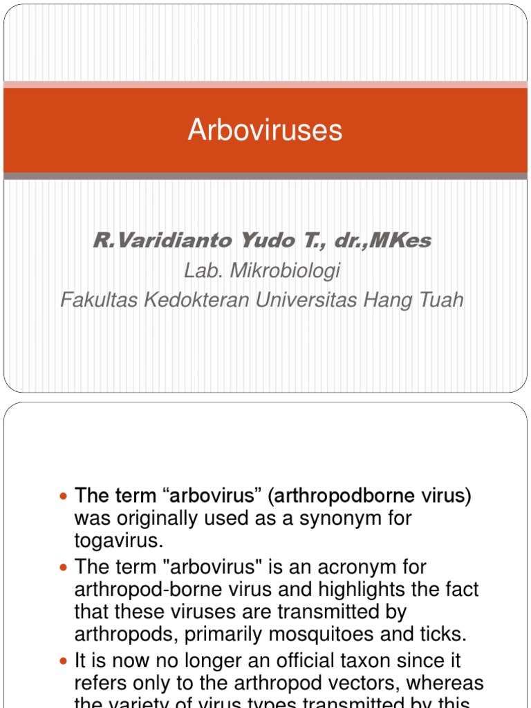 Arboviruses: R.Varidianto Yudo T., Dr.,Mkes | PDF | Virus ...