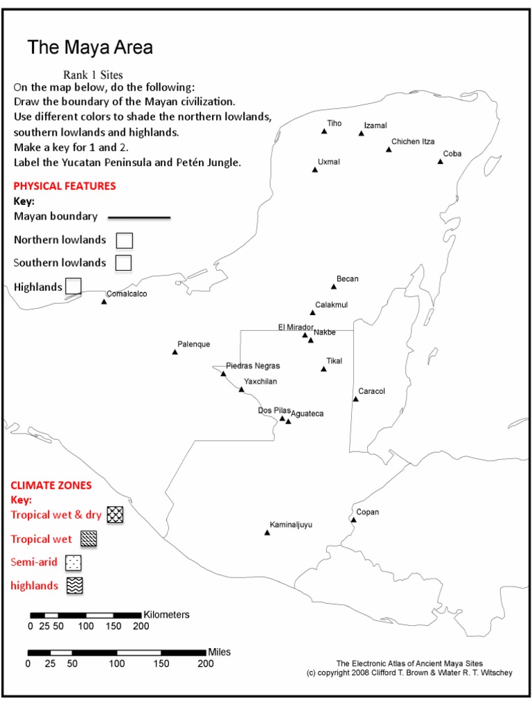 Maya Physical and Climate Map | PDF | Maya Peoples | Yucatán Peninsula