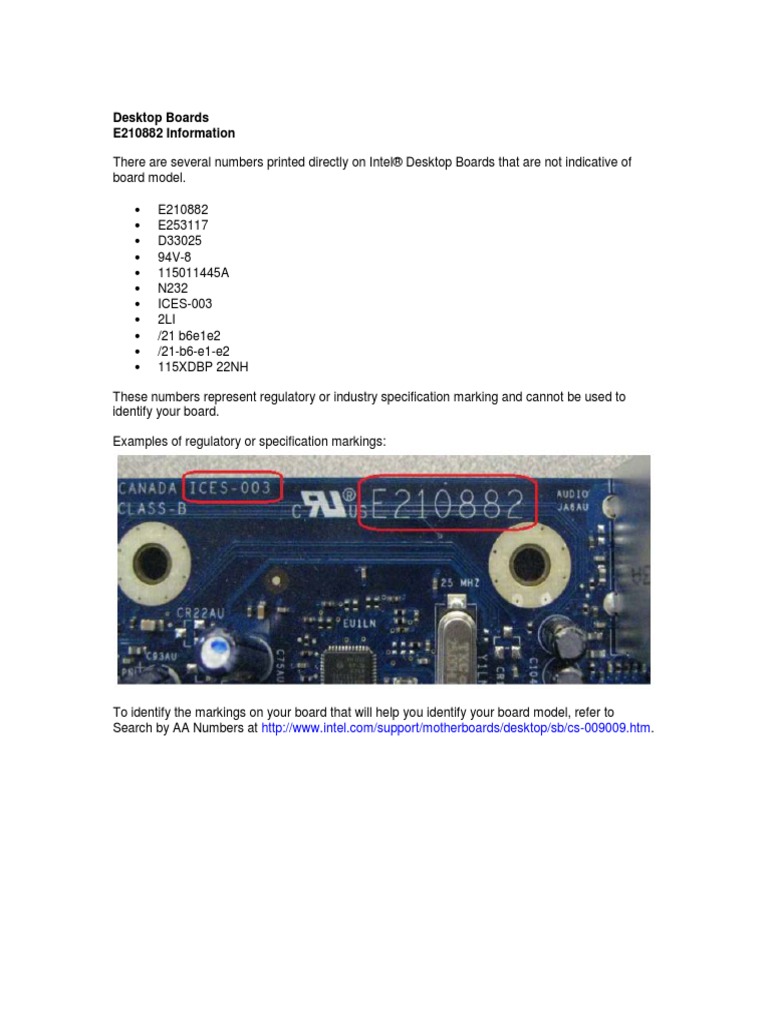 Intel E210882 Information PDF | PDF | Computers