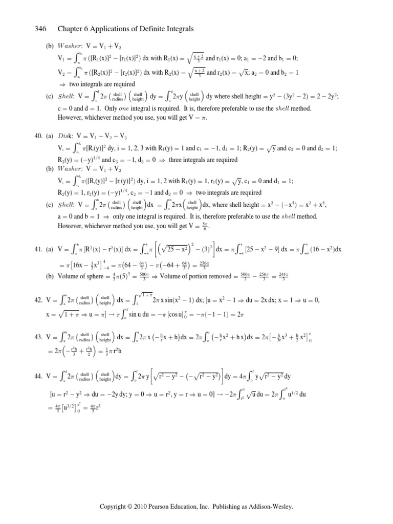 346 Chapter 6 Applications of Definite Integrals | PDF | Integral | Physical Quantities