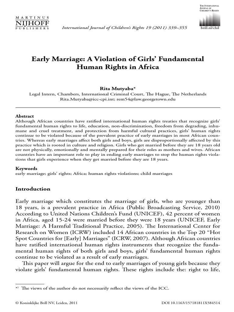 Early marriage | Child Marriage | Marriage