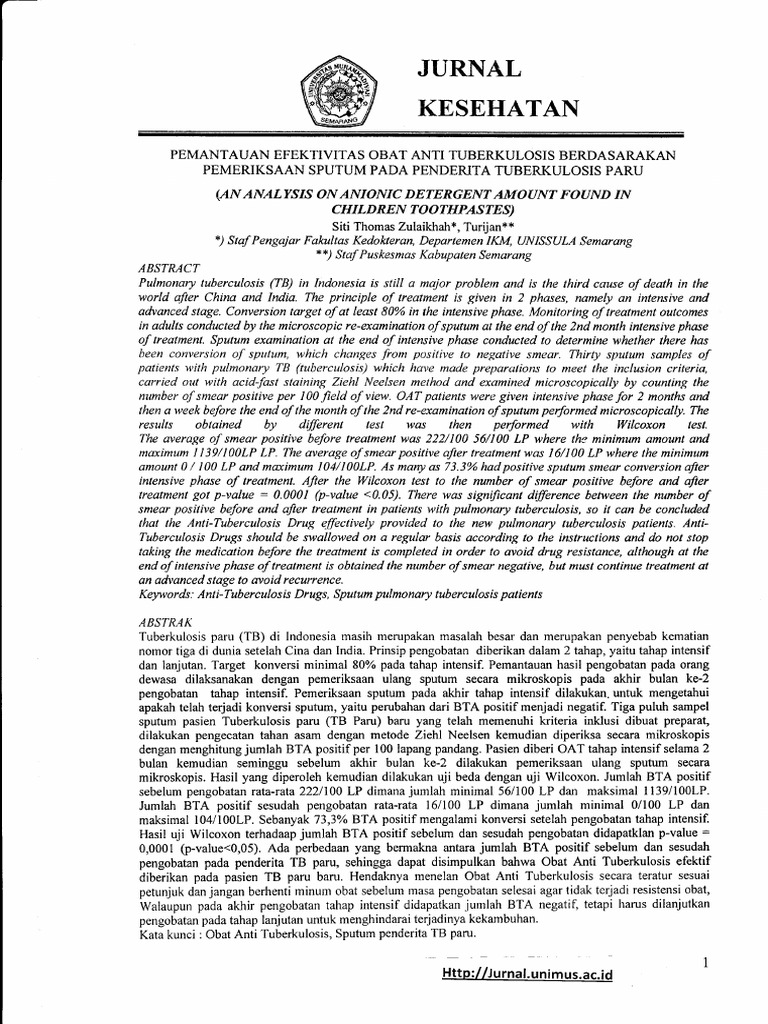 Pemantauan Obat Anti TBC | PDF | Wellness | Science & Mathematics