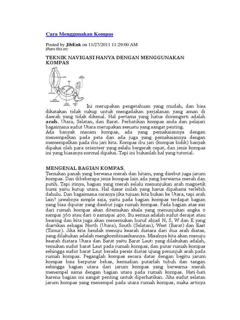 Cara Menggunakan Kompas | PDF