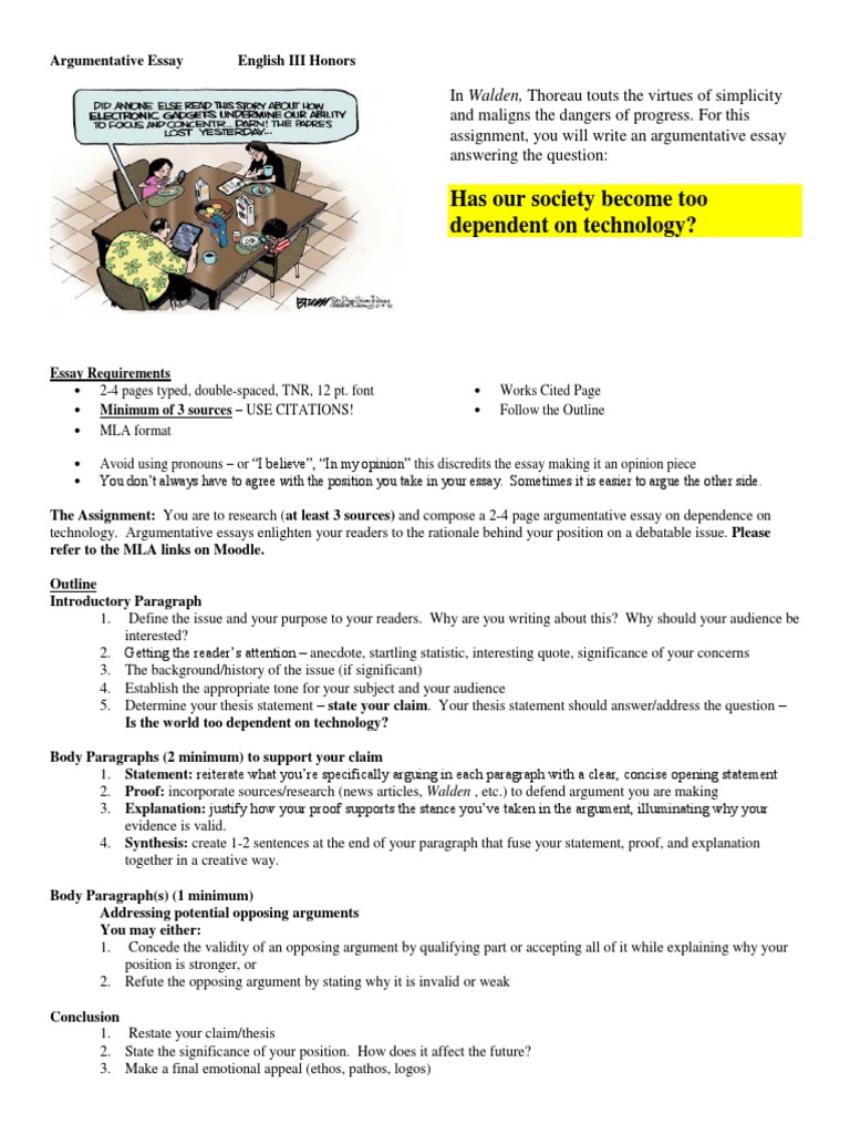 Technology Argumentative Essay | PDF | Essays | Argument