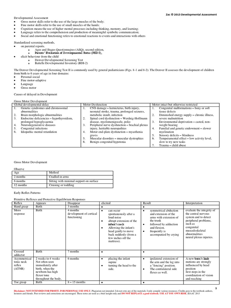 Developmental Assessment | PDF | Anatomical Terms Of Motion | Thumb