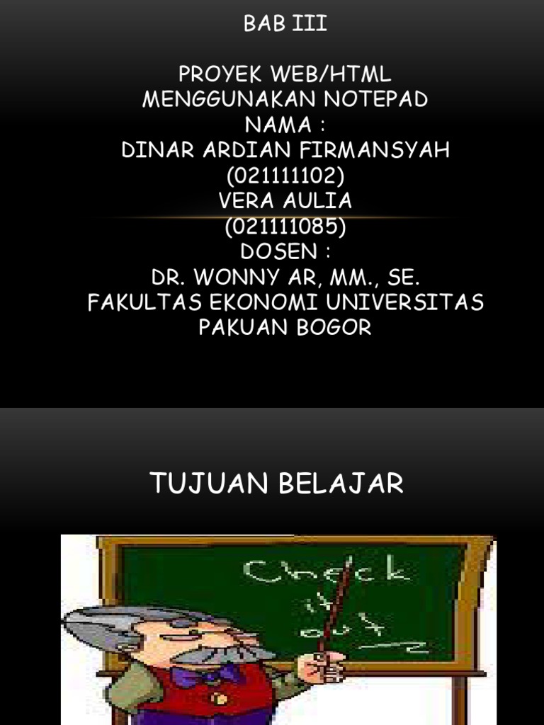 Proyek HTML Menggunakan Aplikasi Notepad | PDF