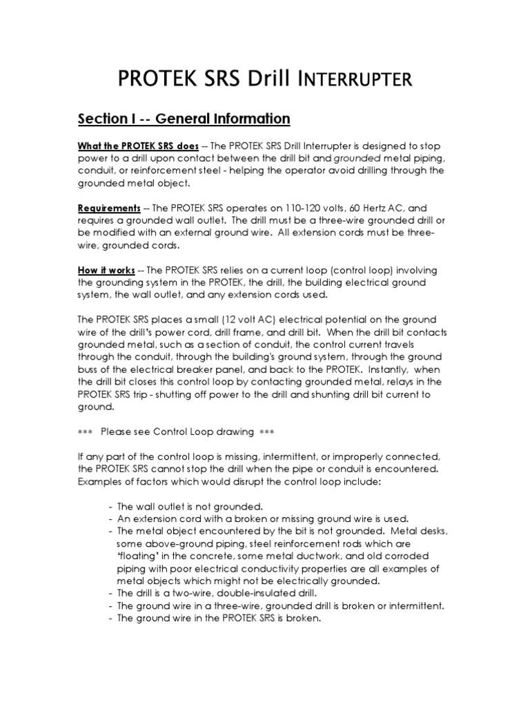 PROTEK SRS Instructions | Ac Power Plugs And Sockets | Equipment