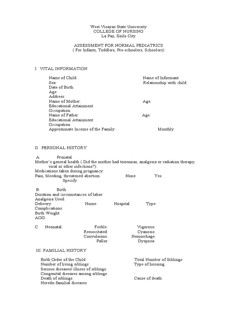 Assessment For Normal Pedia | PDF | Breastfeeding | Public Health