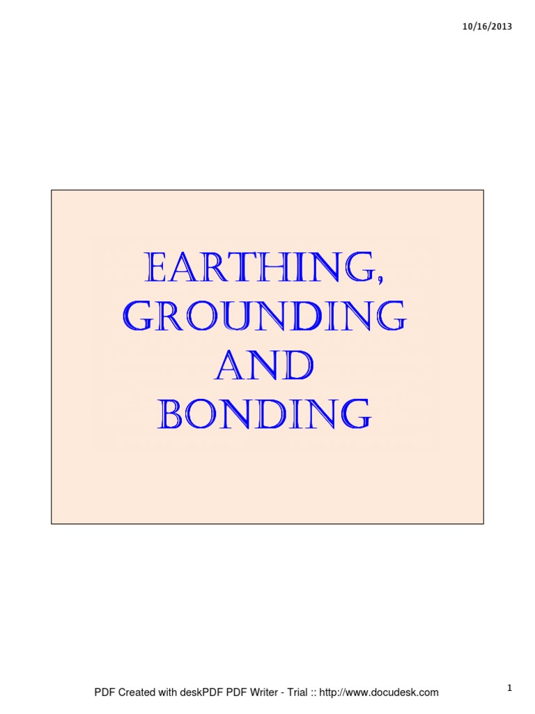 Understanding Earthing, Grounding, and Bonding | PDF | Electric Power ...