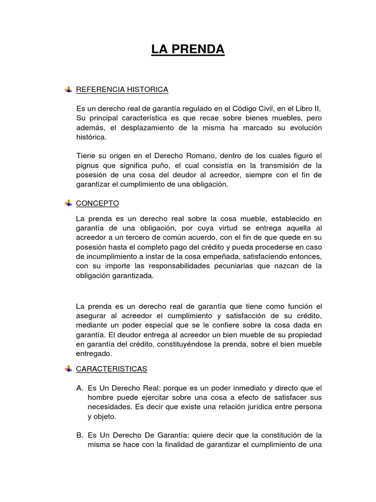 Prenda: Derecho Real de Garantía Mueble | PDF | Pagos | Ley común