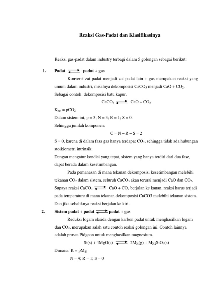 Reaksi Padat-Gas | PDF