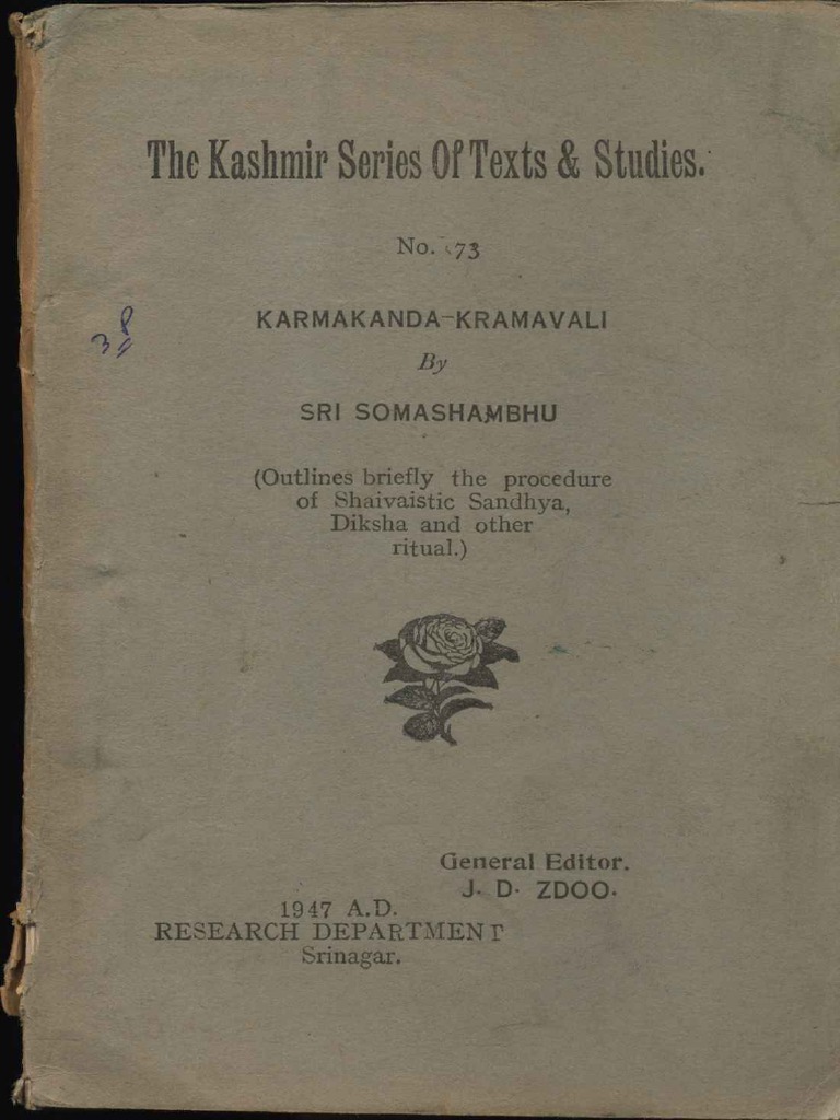 Karma Kanda Kramavali - Sri Somashambhu KSTS 73 | PDF