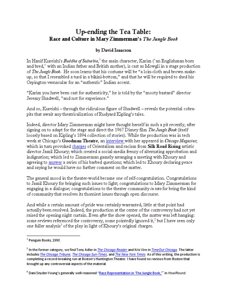 Up-Ending The Tea Table: Race and Culture in Mary Zimmerman's The ...