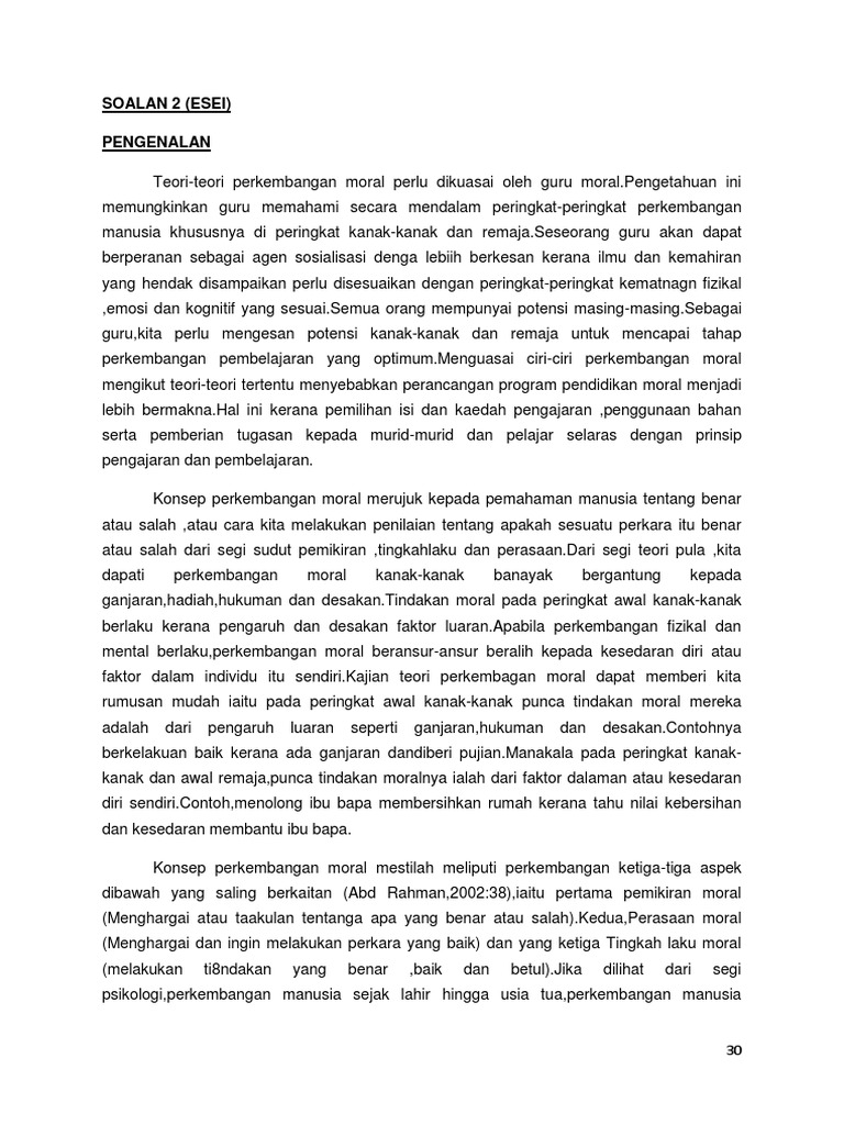 Pendidikan Moral (Esei) | PDF