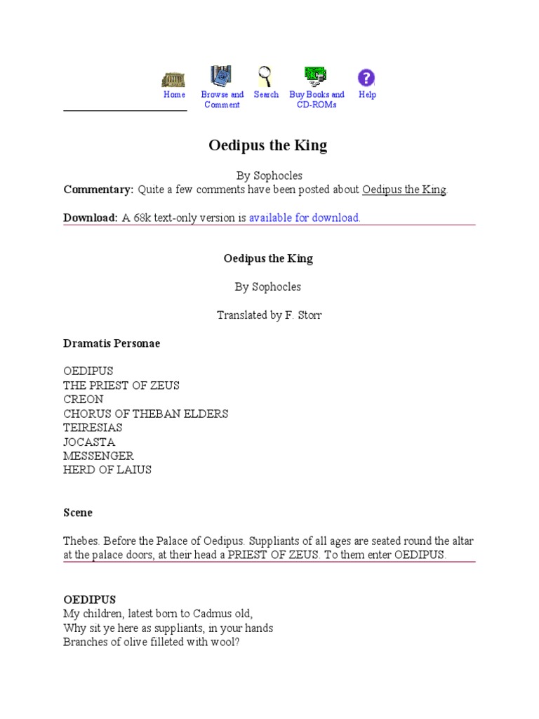 Oedipus Rex | PDF | Oedipus | Greek Mythology