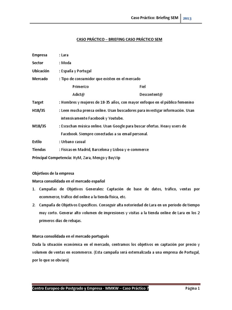 Caso Practico - Caso 7 | PDF | Posicionamiento en buscadores | Marketing