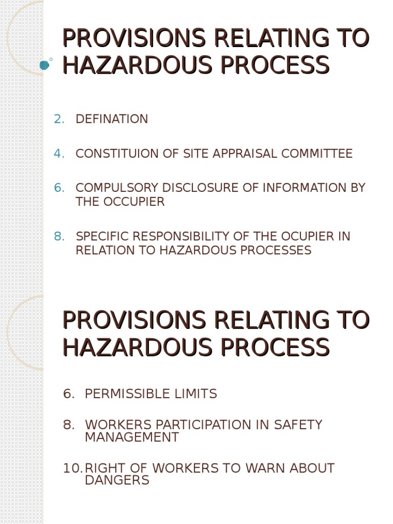 Hazardous Process Provisions in Factories Act | PDF | Overtime | Employment
