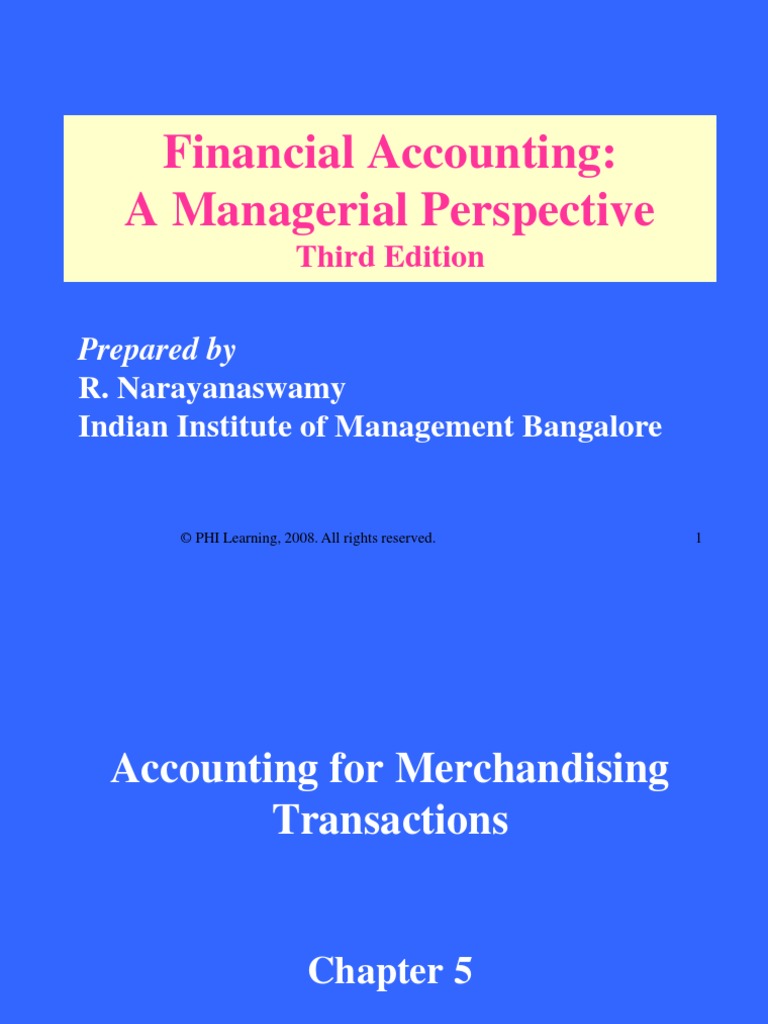 Financial Accounting: A Managerial Perspective: Third Edition | PDF ...