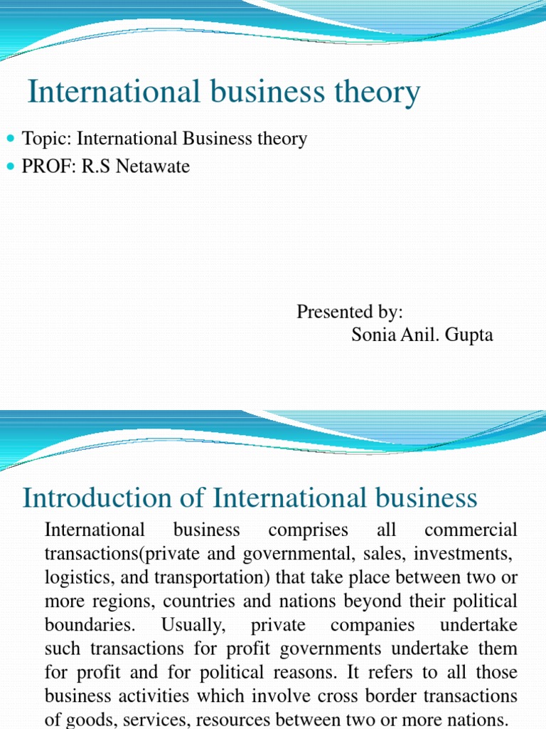 International Business Theory | PDF | International Business ...