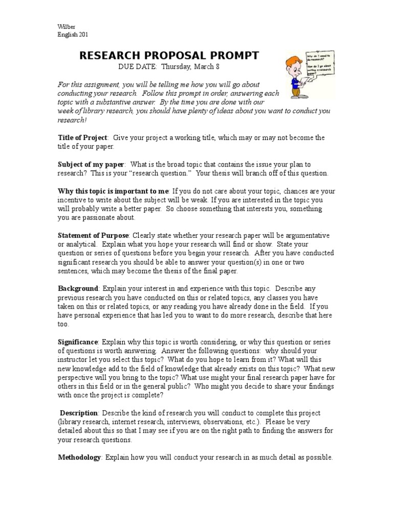 Research Proposal Prompt | PDF | Question | Knowledge