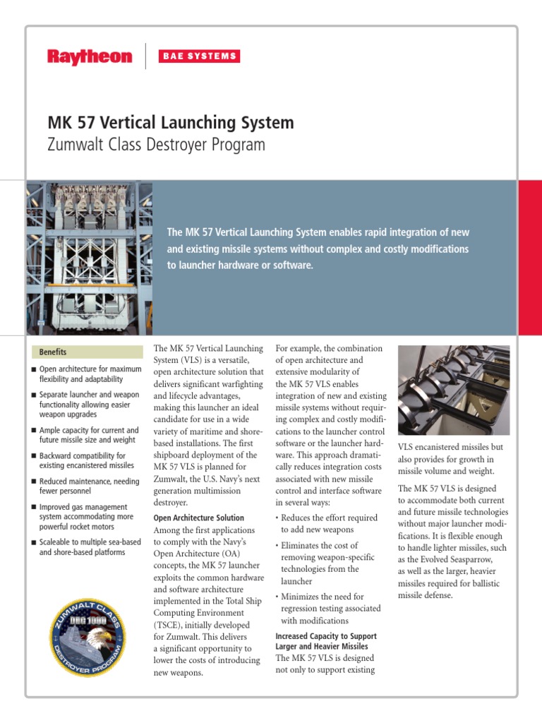 Zumwalt Class Destroyer Program: MK 57 Vertical Launching System | PDF