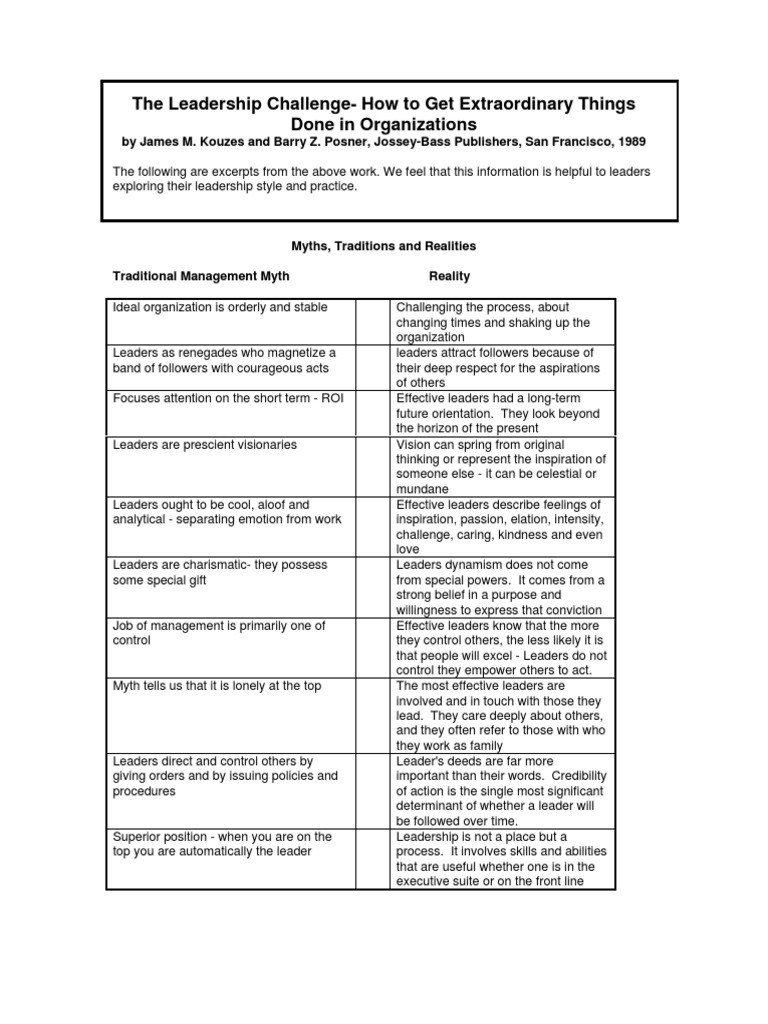 The Leadership Challenge | Download Free PDF | Dream | Leadership