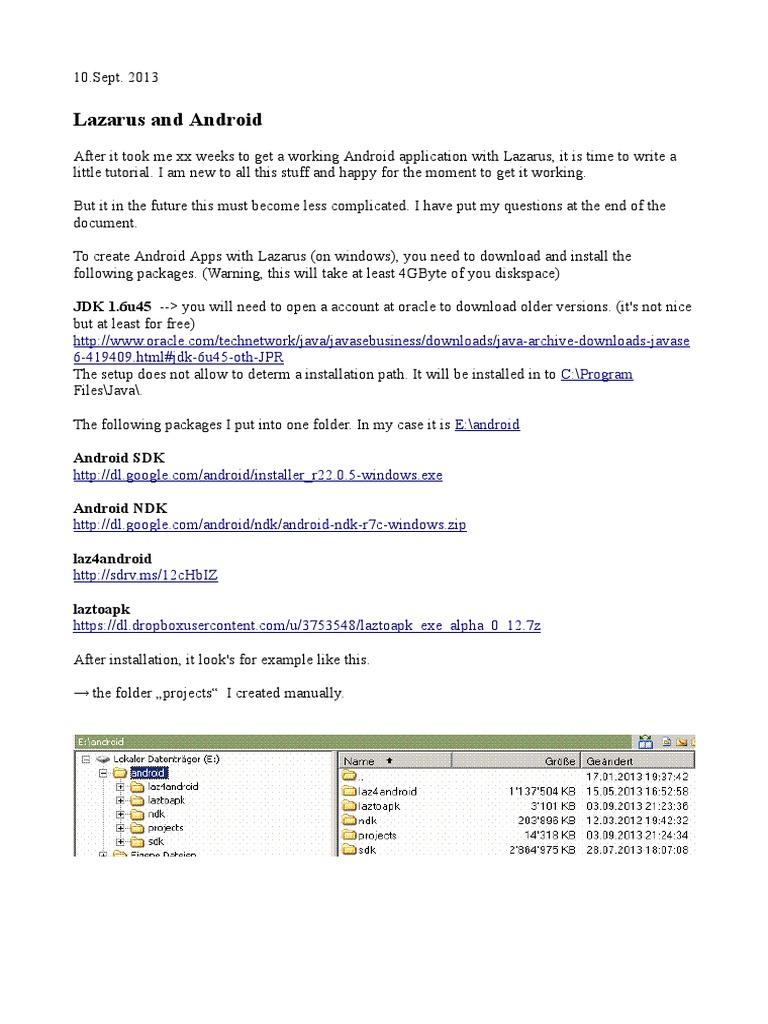 Lazarus and Android | PDF | Android (Operating System) | Installation (Computer Programs)