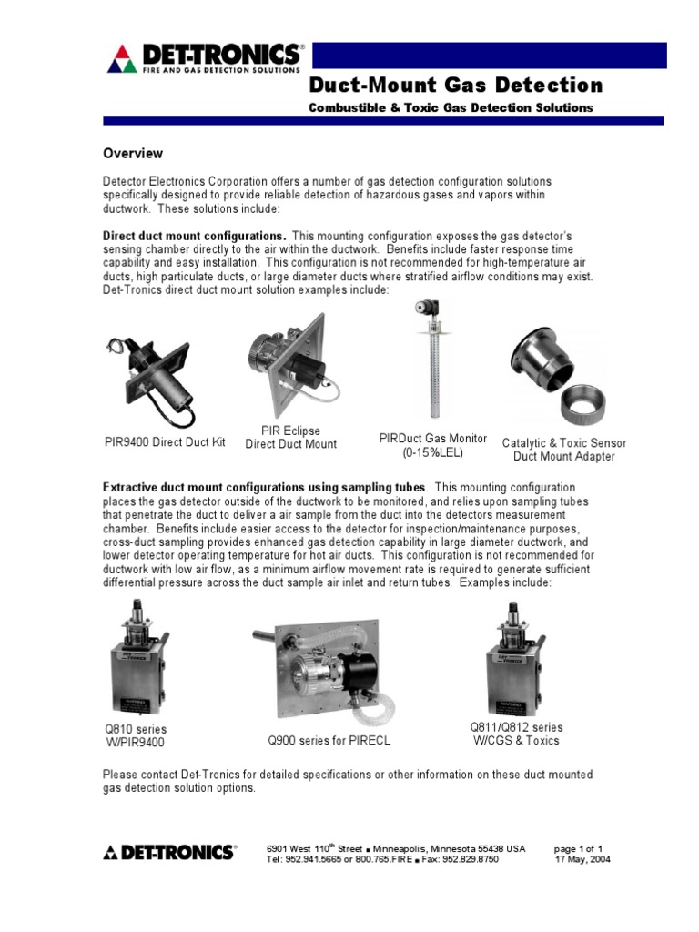 13 Duct-Mount Gas Detection Solutions | PDF