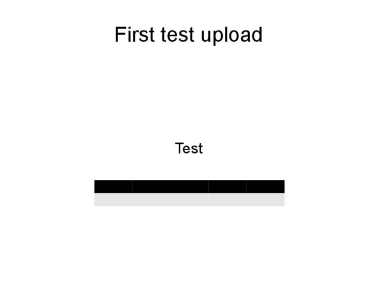 First Test Upload Overview | PDF