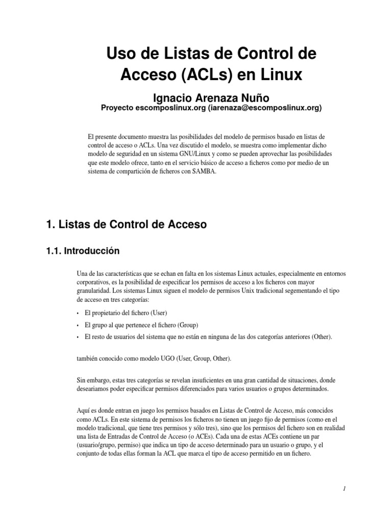 Acls Linux Samba PDF | PDF