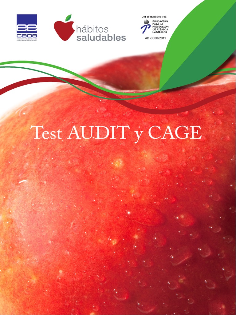 Test AUDIT y CAGE para Dependencia de Alcohol | PDF | Alcoholismo ...