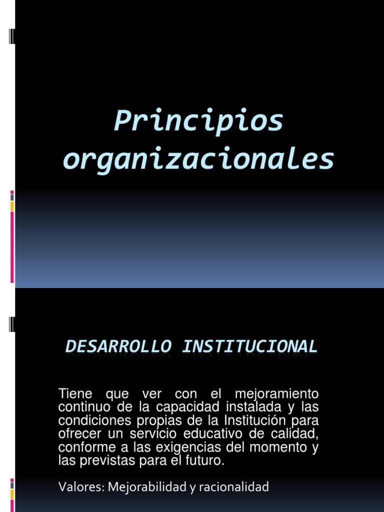 Principios Organizacionales | Descargar gratis PDF | Institución | Verdad