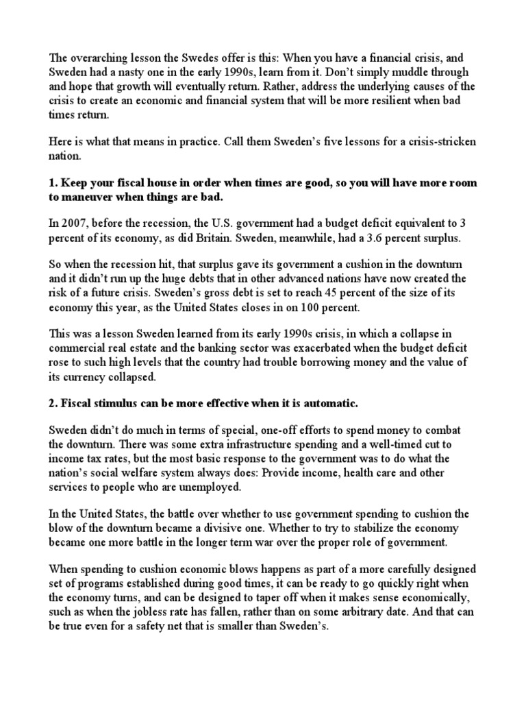 Suedia | PDF | Recession | Central Banks