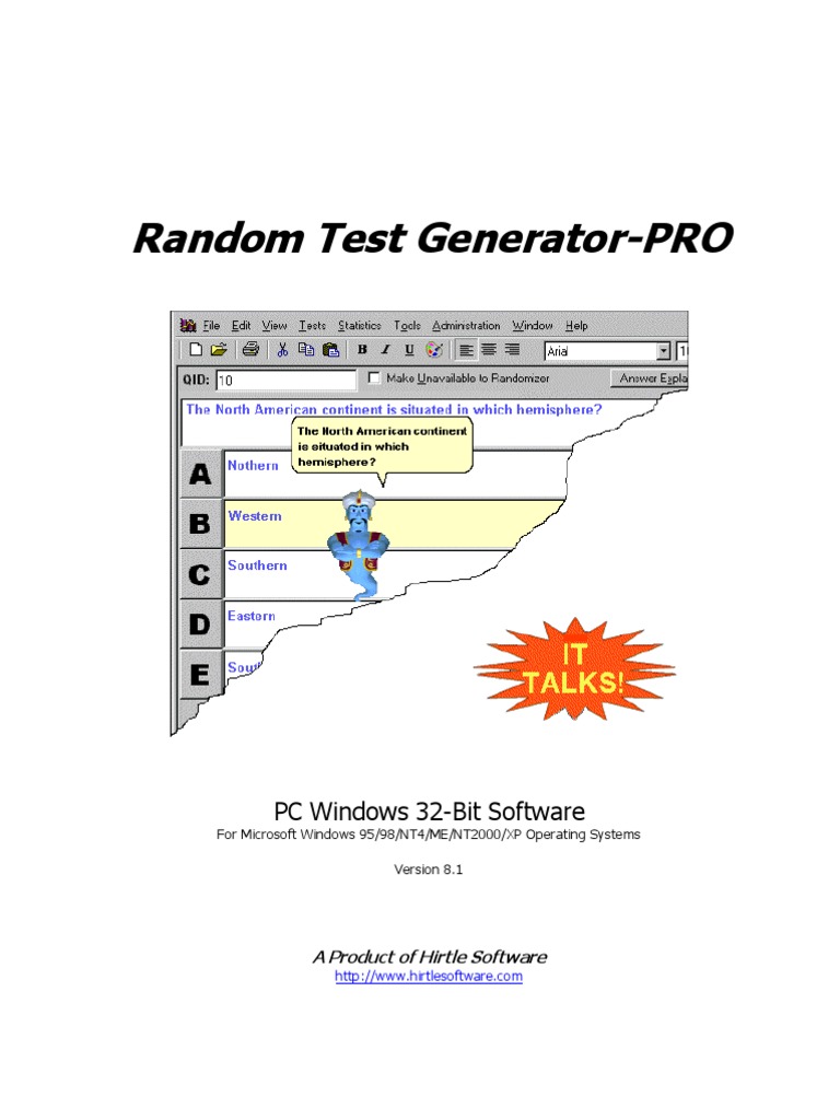 Random Test Generator-PRO - Software Manual | PDF | Multiple Choice ...