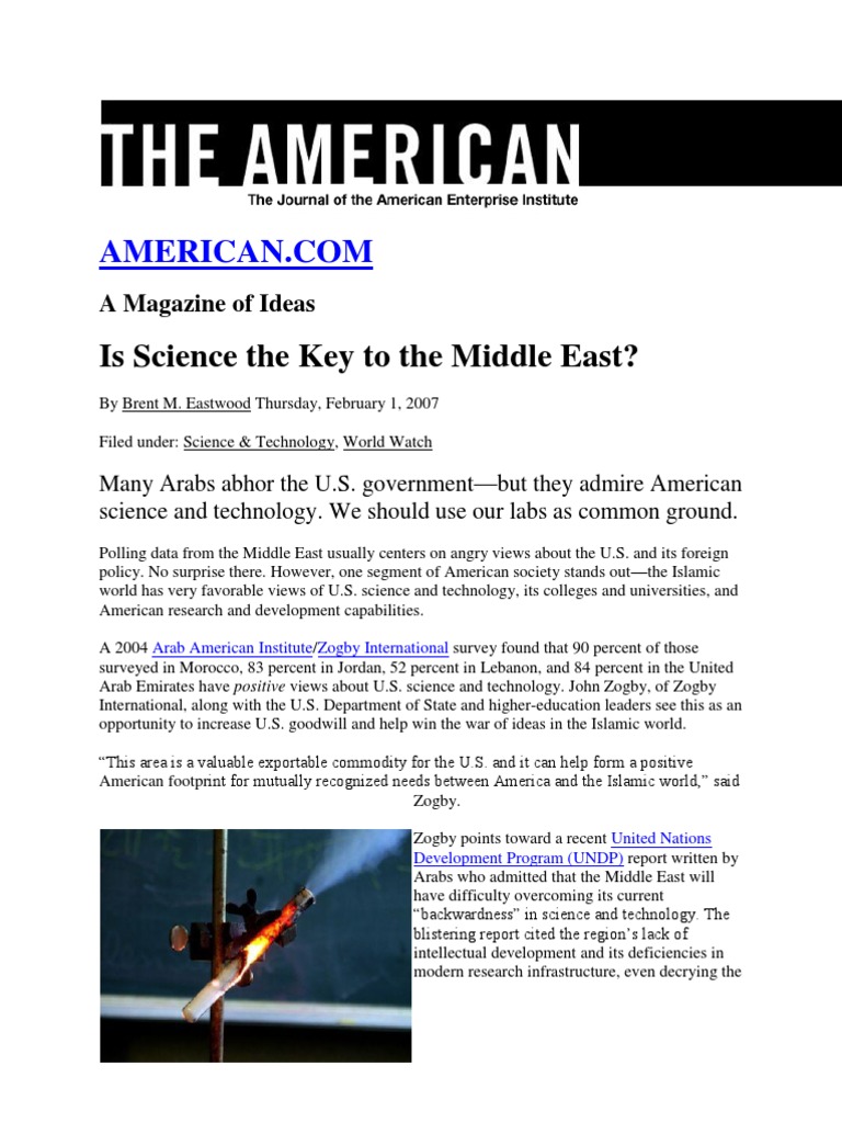 Science as a Bridge in the Middle East | PDF | Engineering | Science