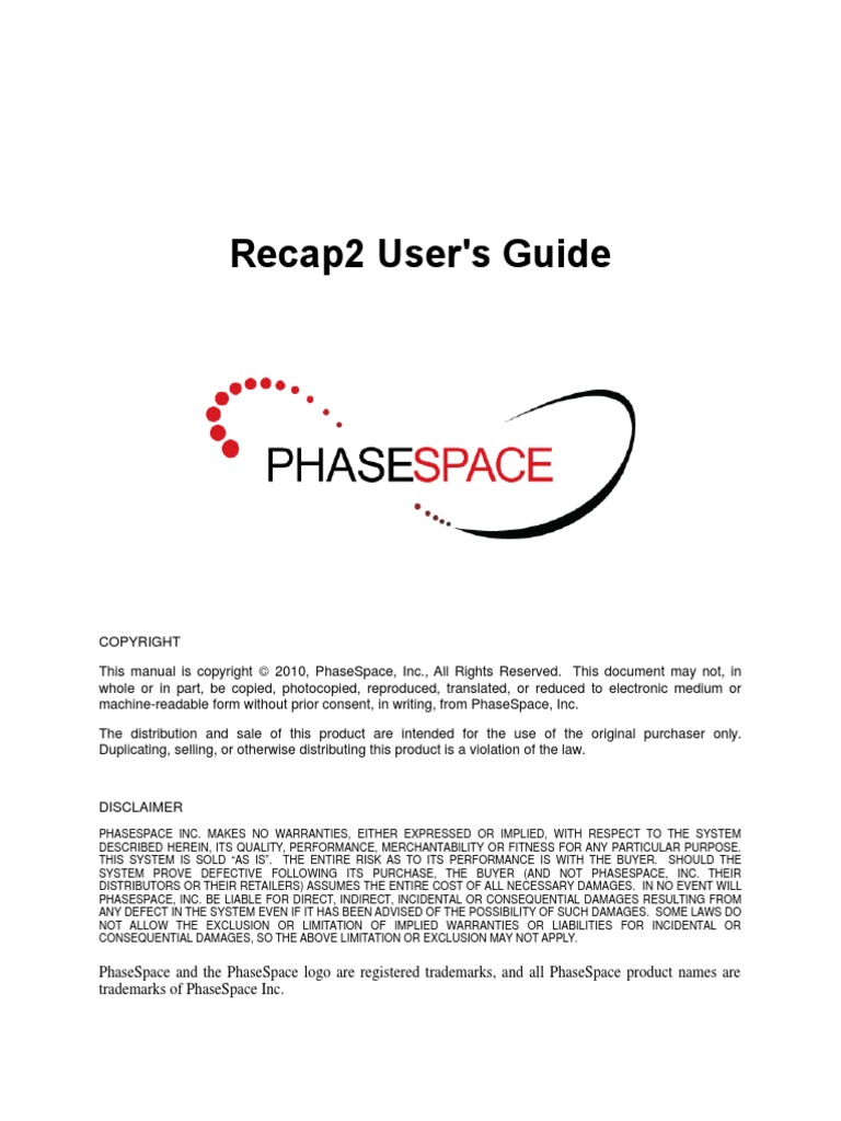 Recap2 User's Guide | PDF | Menu (Computing) | Button (Computing)
