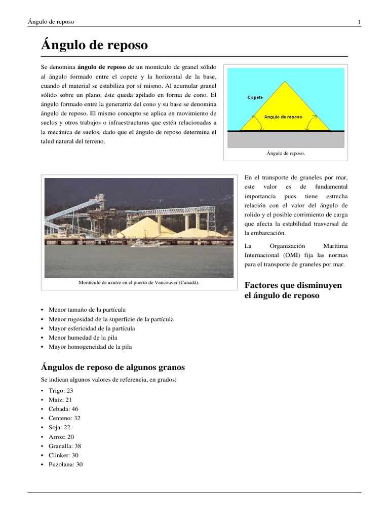 Ángulo de Reposo | PDF