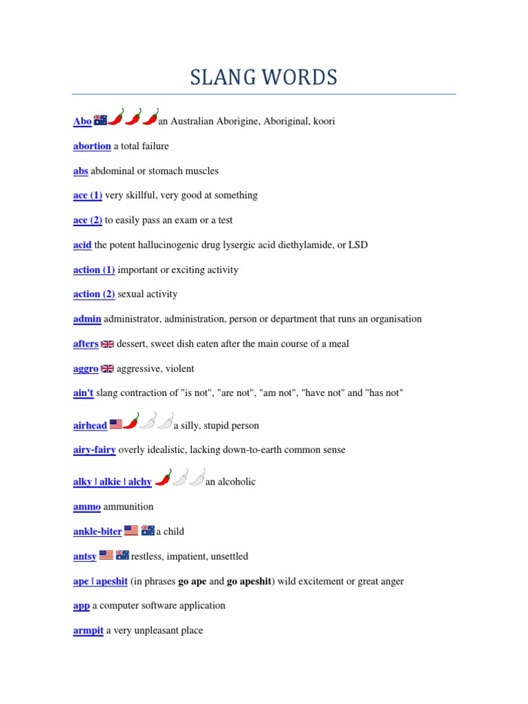 Slang Words | PDF | Methamphetamine | Fuck