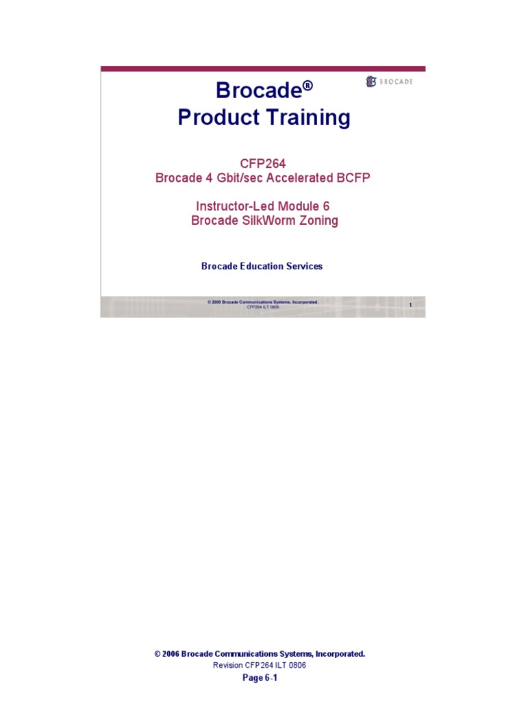 Brocade BCFP 4.0 Zoning Guide | PDF | Server (Computing) | Command Line Interface