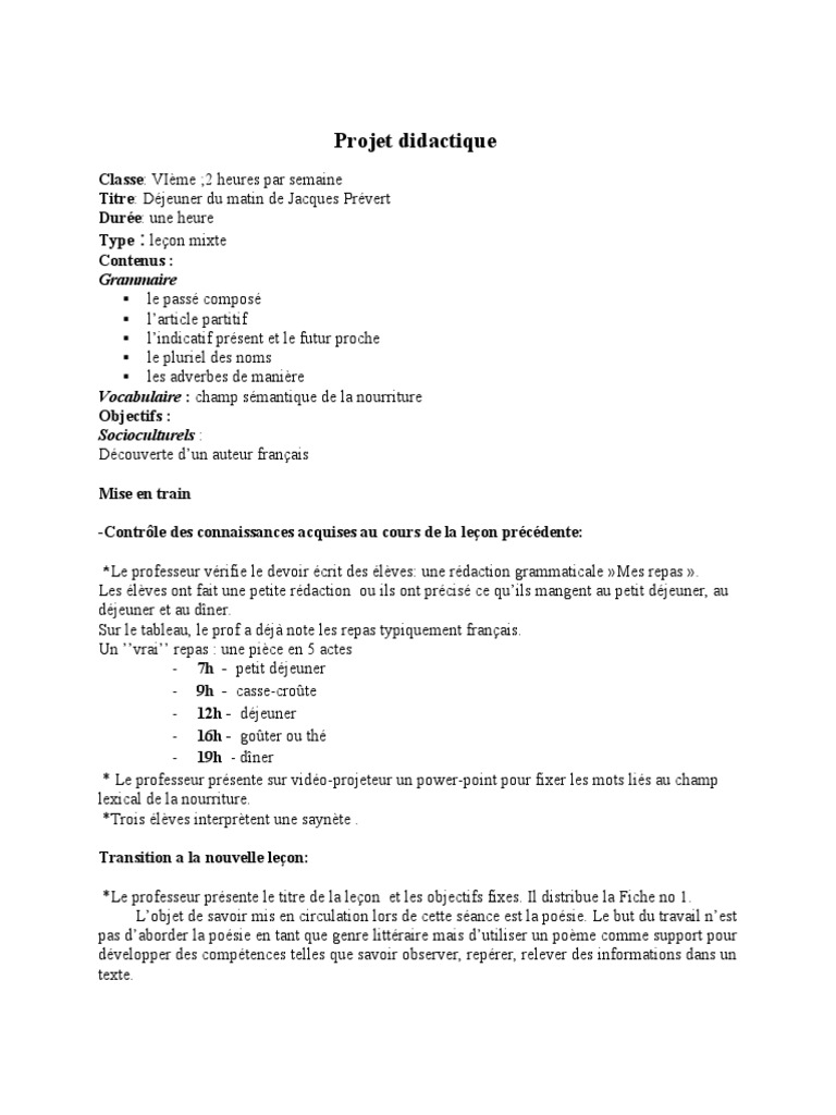 Dejeuner Du Matin | PDF | Poésie | Nombre grammatical