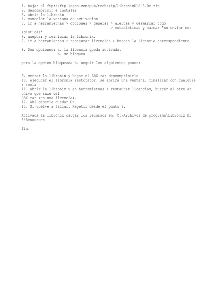 Activación y Restauración de Libronix DLS | PDF