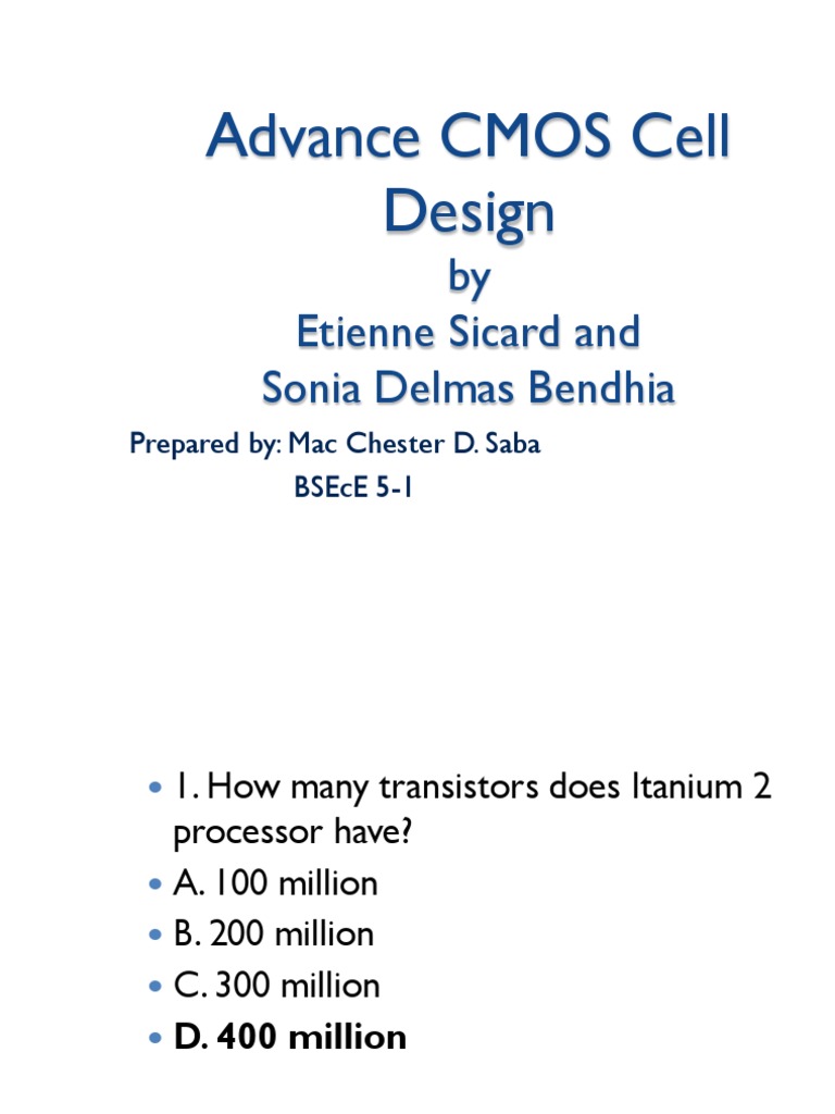 Advance CMOS Cell Design-Book3 | PDF | Detector (Radio) | Random Access ...