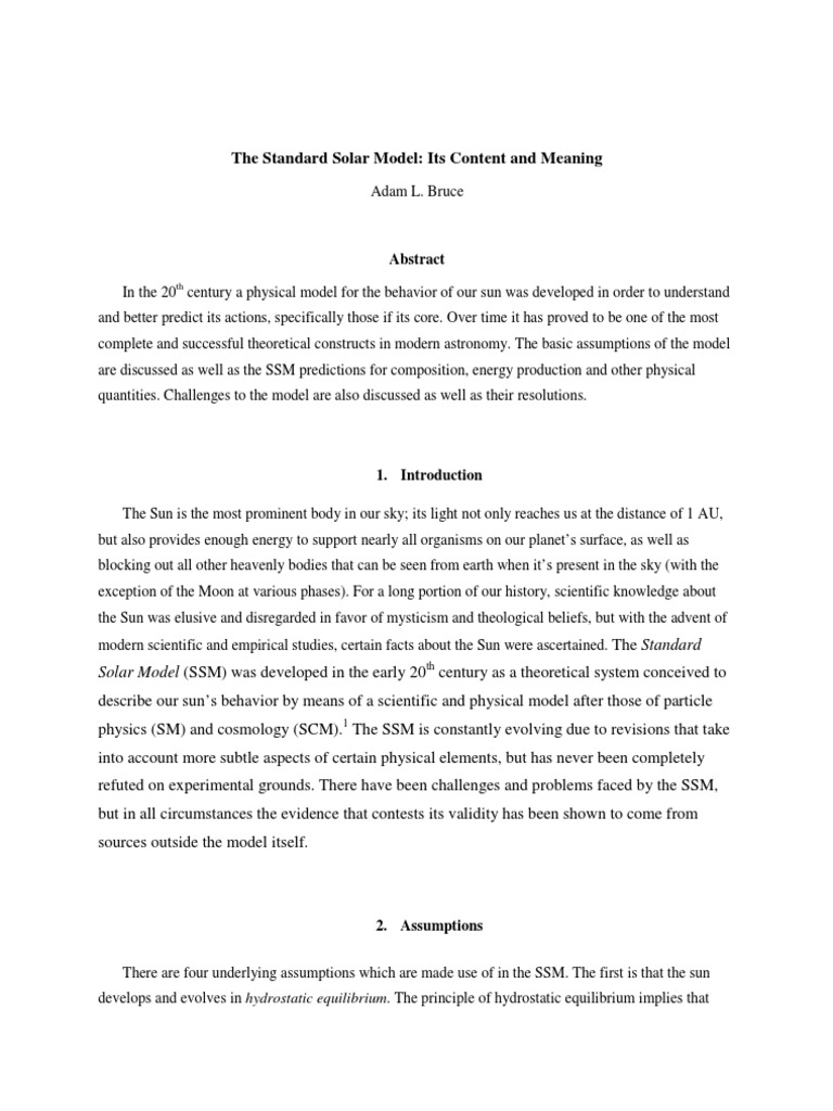 The Standard Solar Model, Its Content and Meaning PDF | PDF | Nuclear ...