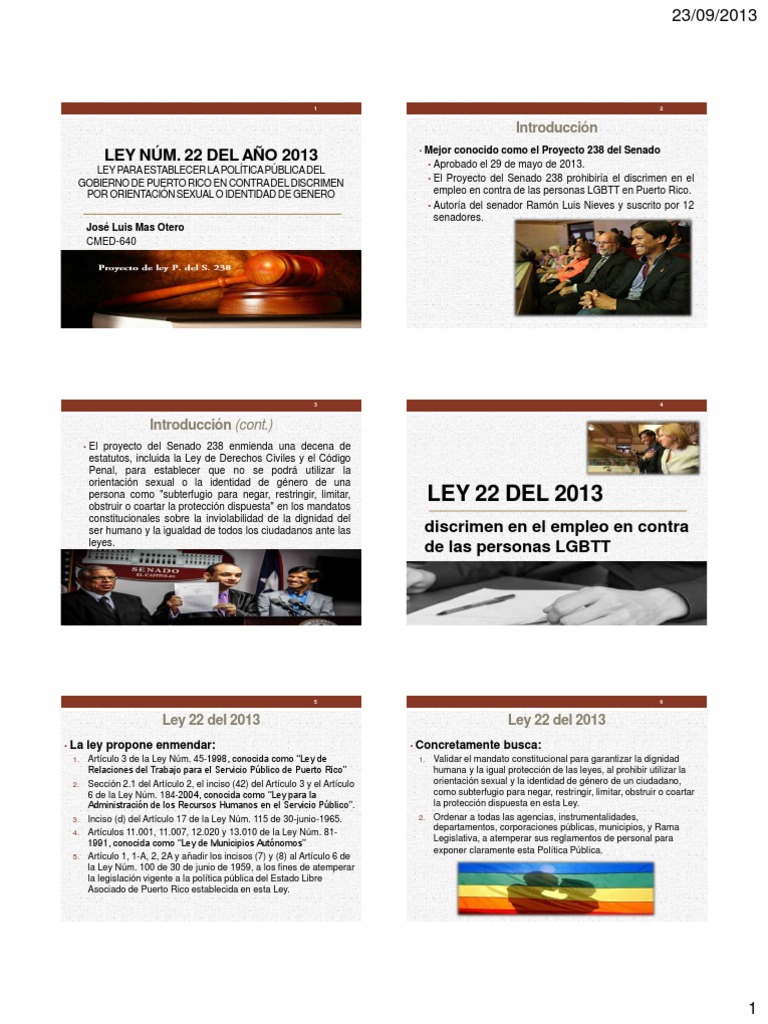 PDF Ley 22 Imprimir | PDF | Identidad de género | Puerto Rico